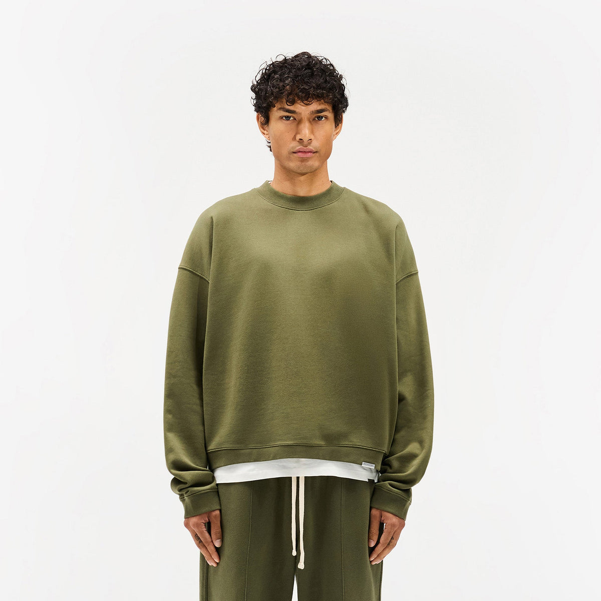 Initial Boxy Sweater - Army Green | REPRESENT