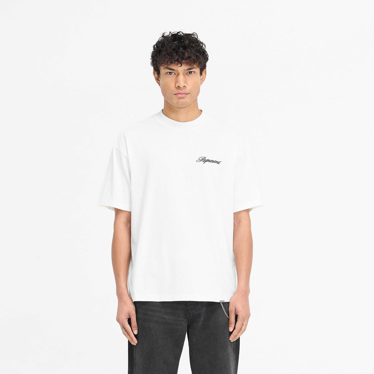 Script Logo T-Shirt | Flat White | REPRESENT