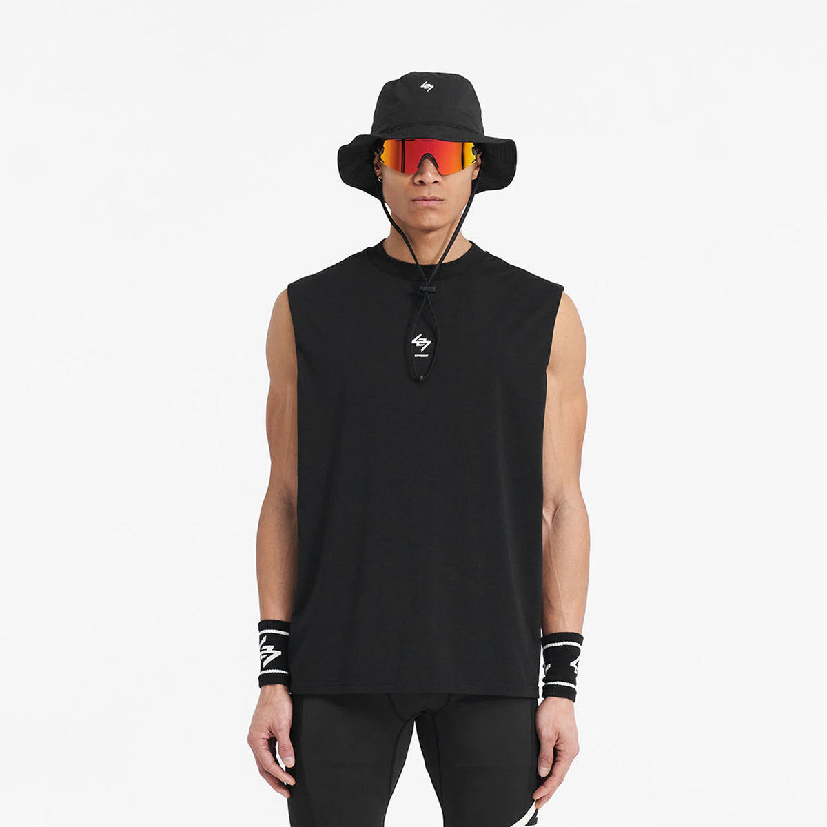 Black Oversized Gym Tank | 247 | REPRESENT