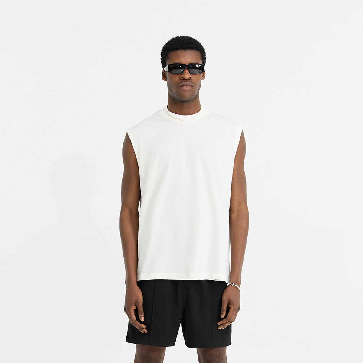 Initial Boxy Tank - Flat White | REPRESENT
