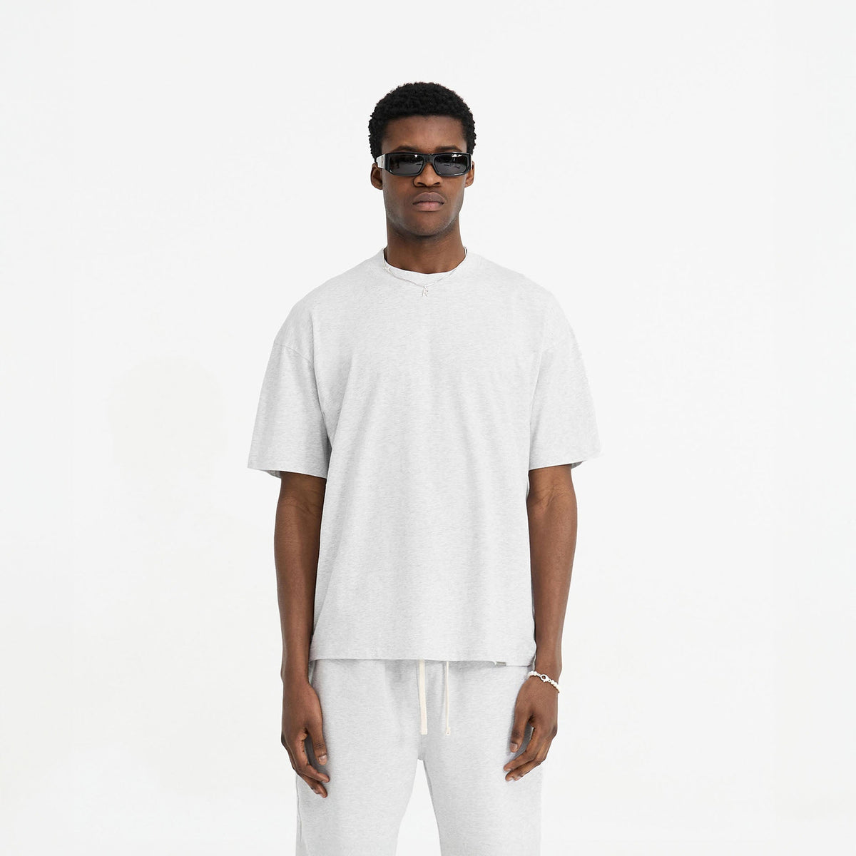 Initial Oversized T-Shirt - Ice Grey Marl | REPRESENT