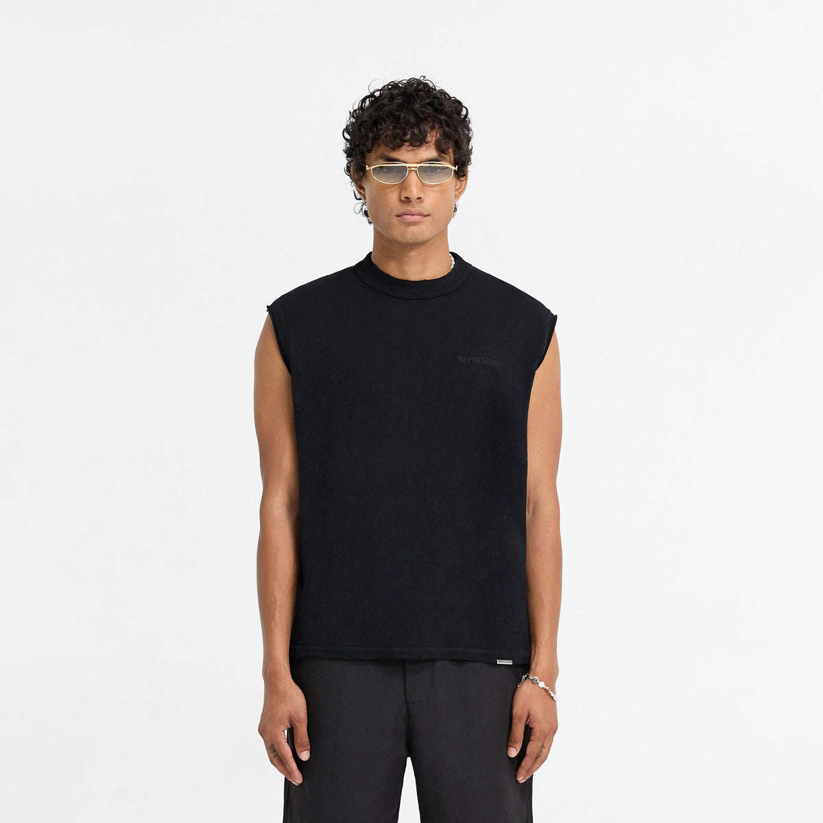 Jet Black Slub Tank Top | REPRESENT