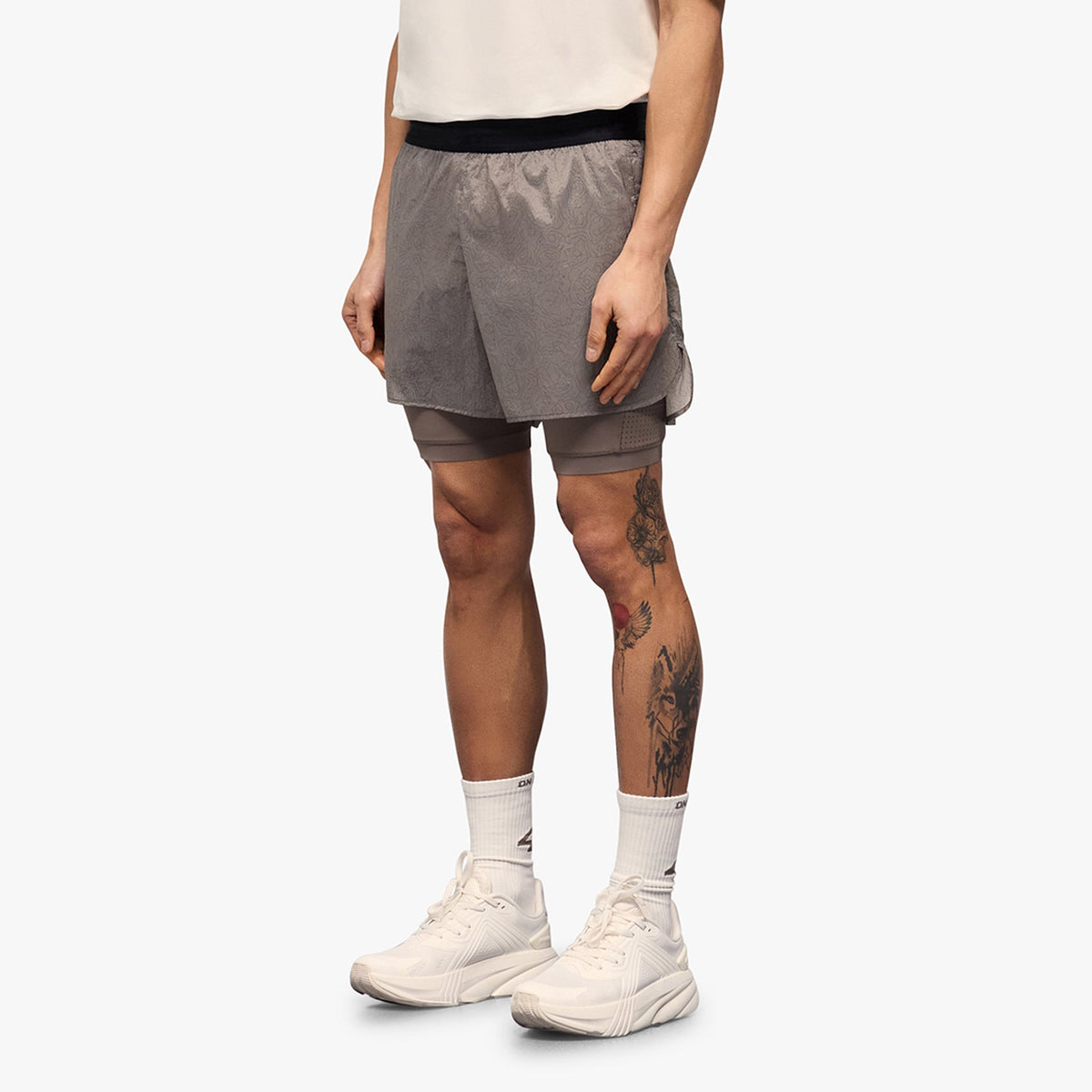 247 Contour 2-In-1 Run Shorts - Pebble | REPRESENT