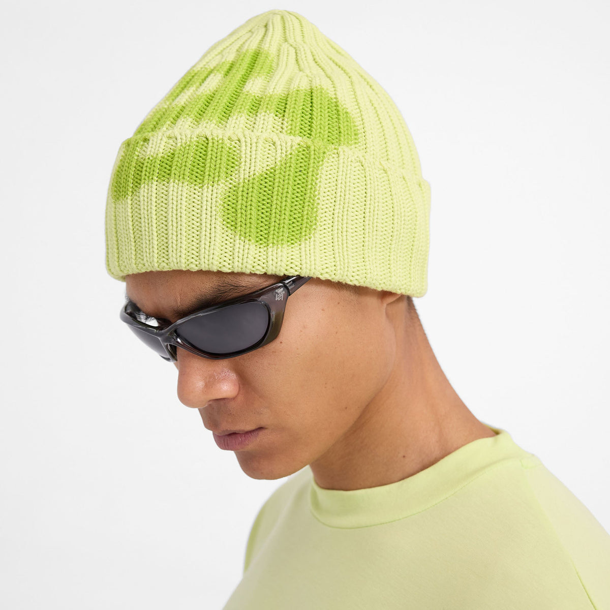 247 Heavy Rib Beanie | Shadow Lime | REPRESENT
