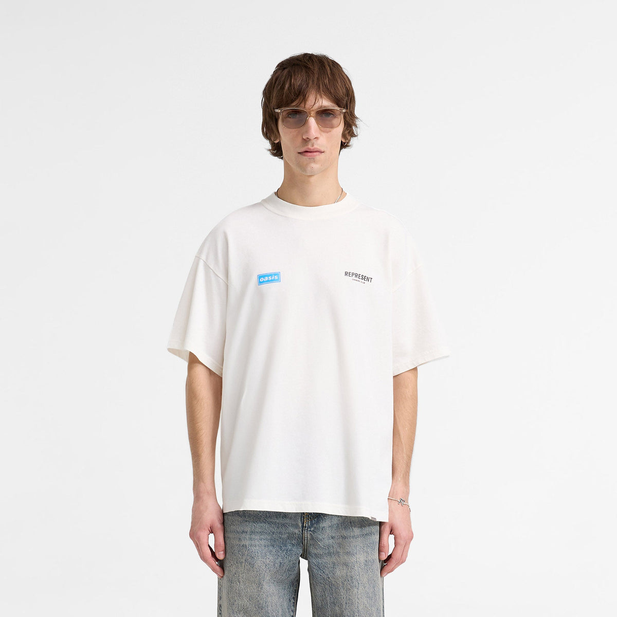 Represent X Oasis Owners Club T-Shirt | Flat White | REPRESENT