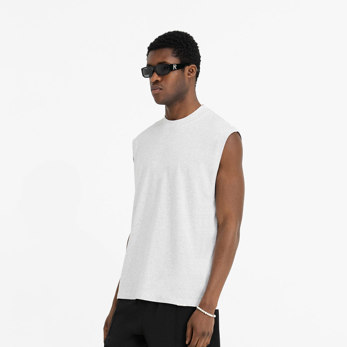 Initial Boxy Tank - Ice Grey Marl | REPRESENT