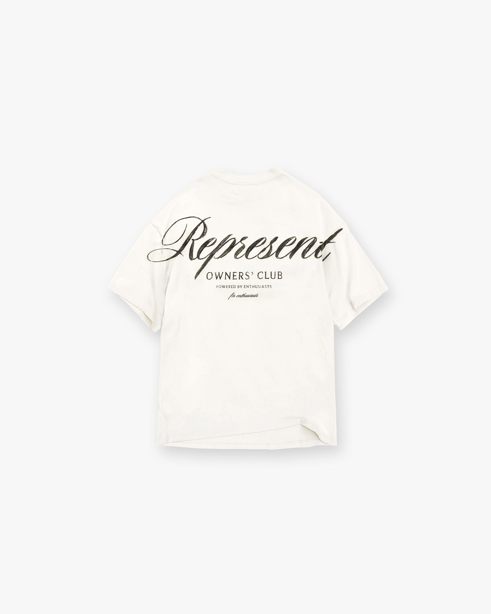 Represent Owners Club Script T-Shirt | Flat White | REPRESENT