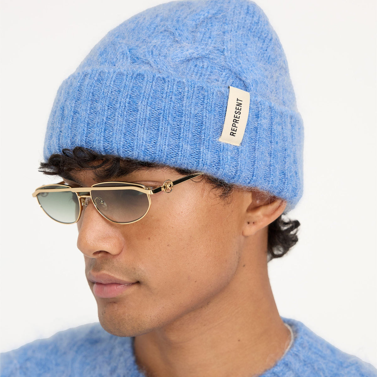 Cable Knit Beanie - Electric Blue | REPRESENT