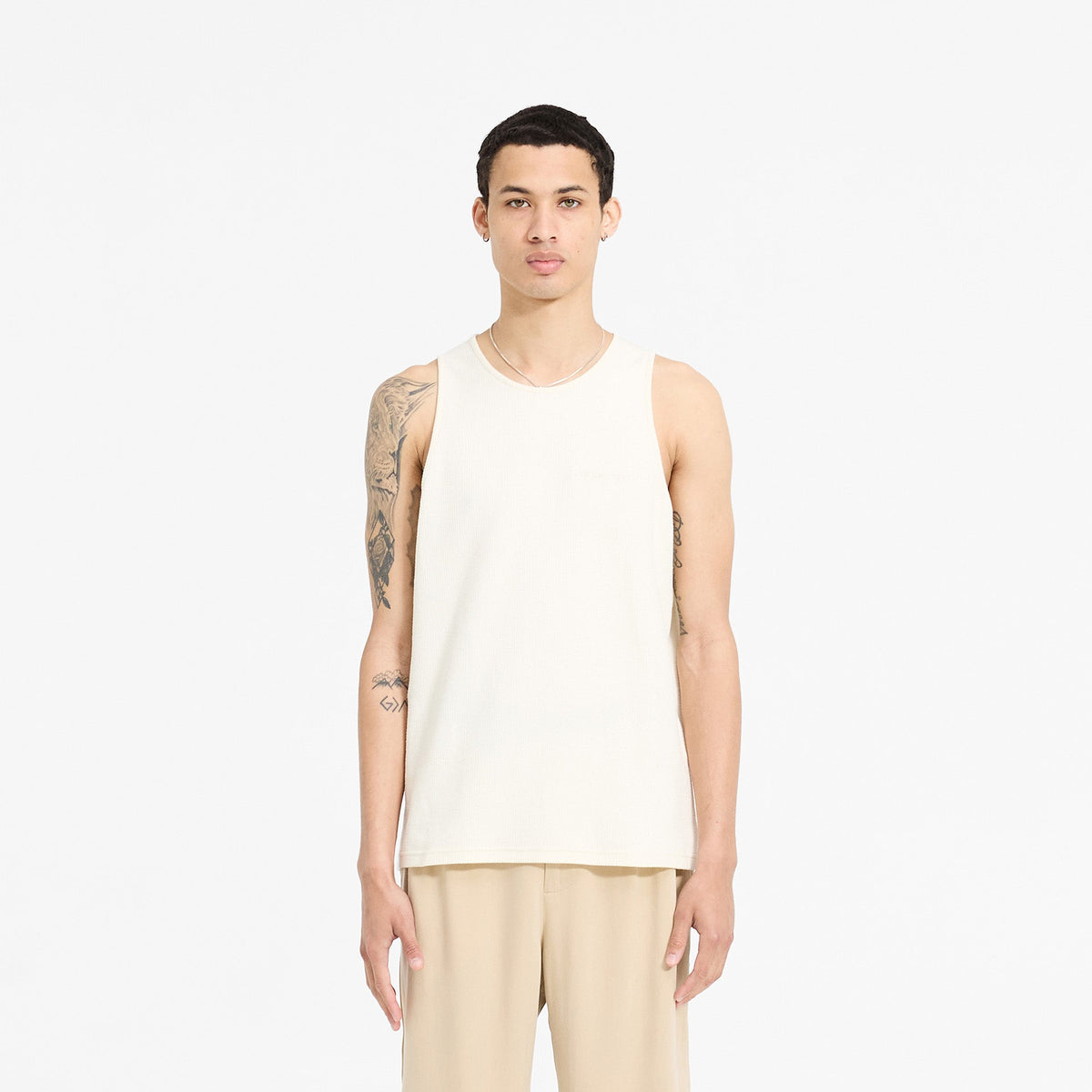 Waffle Vest | Antique White | REPRESENT