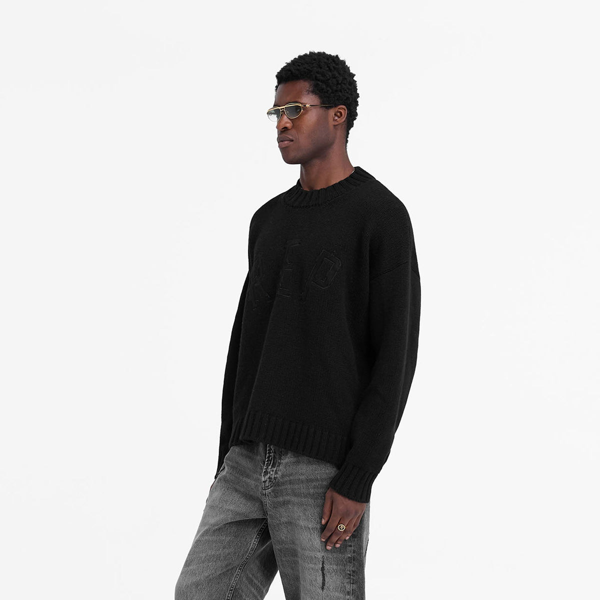 Rep Knit Jumper | Black | REPRESENT